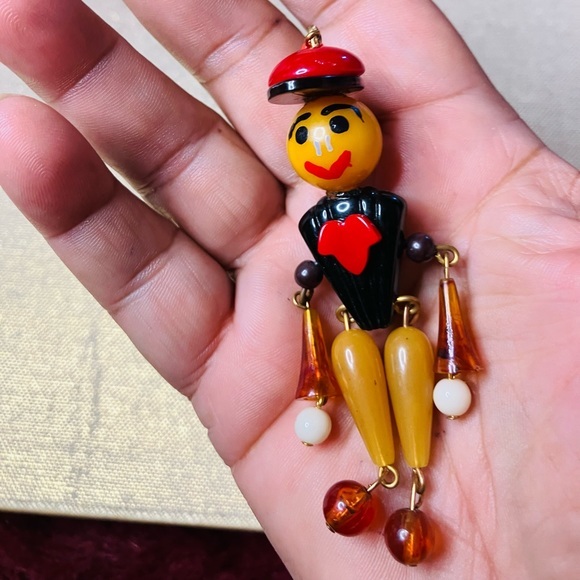 Jewelry | Rare Vintage Bakelite Articulated Multicolored Figural ...